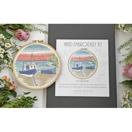 'Moored Boats' Hoop Art Hand Embroidery Kit only £38.00