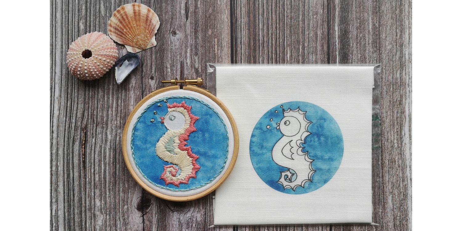 Seahorse Mini Embroidery Panel (to fit 4 inch hoop) only £8.00